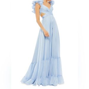 Mac Duggal Ieena Cutout Chiffon Gown - Gem